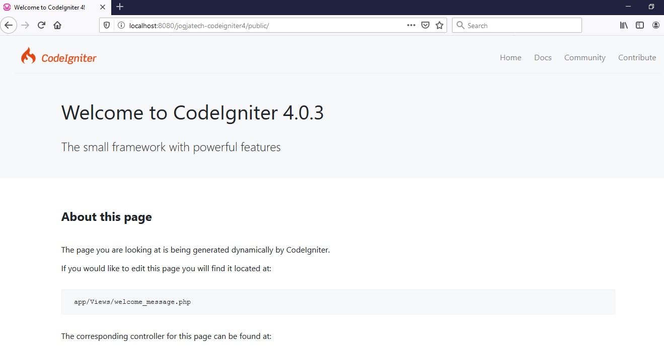 Tutorial Codeigniter4 Step By Step Membangun Aplikasi Pertama Dengan Codeigniter4 Jogjatech